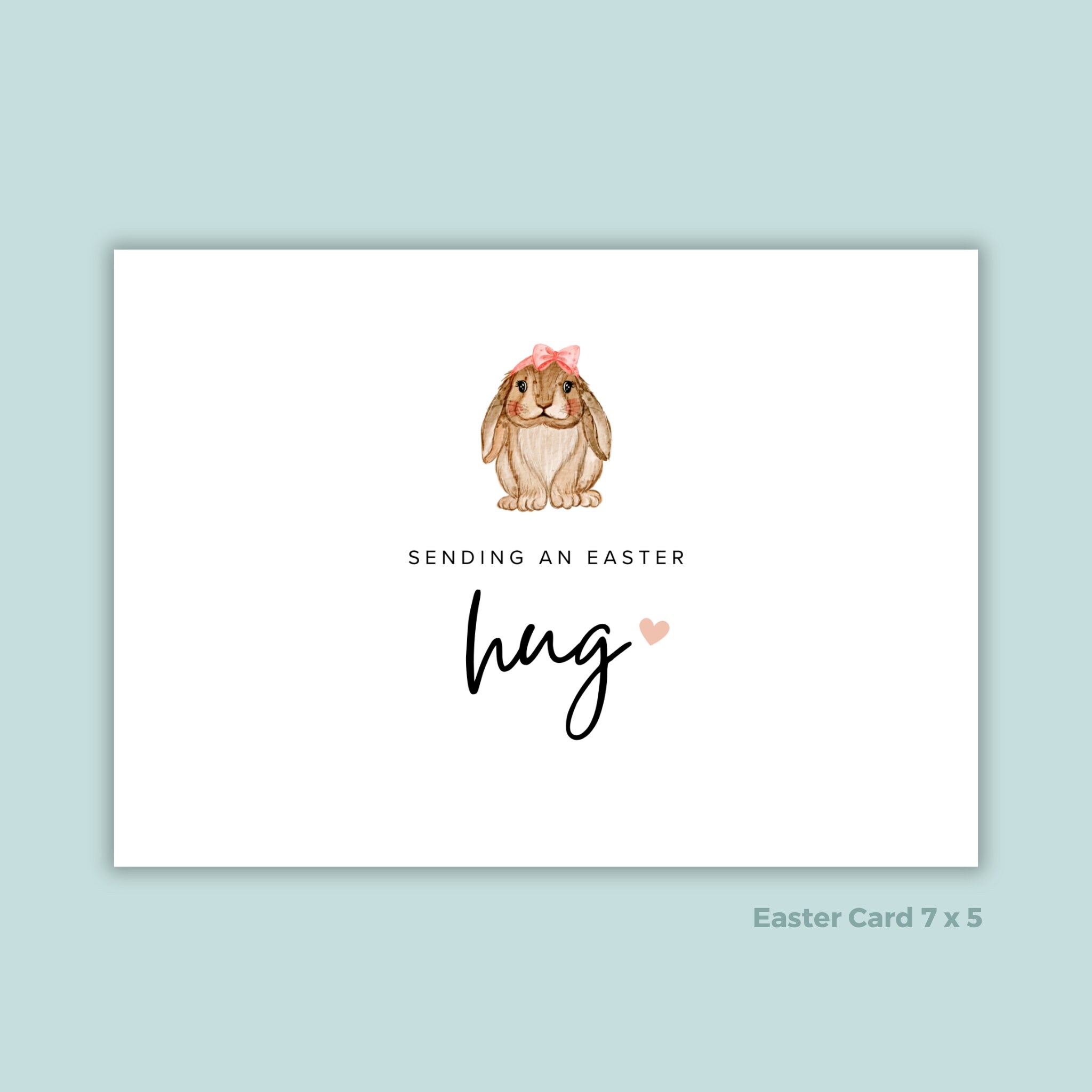 Easter Bunny Card Printable, Bunny Design, Easter Greetings, DIY Easter ...