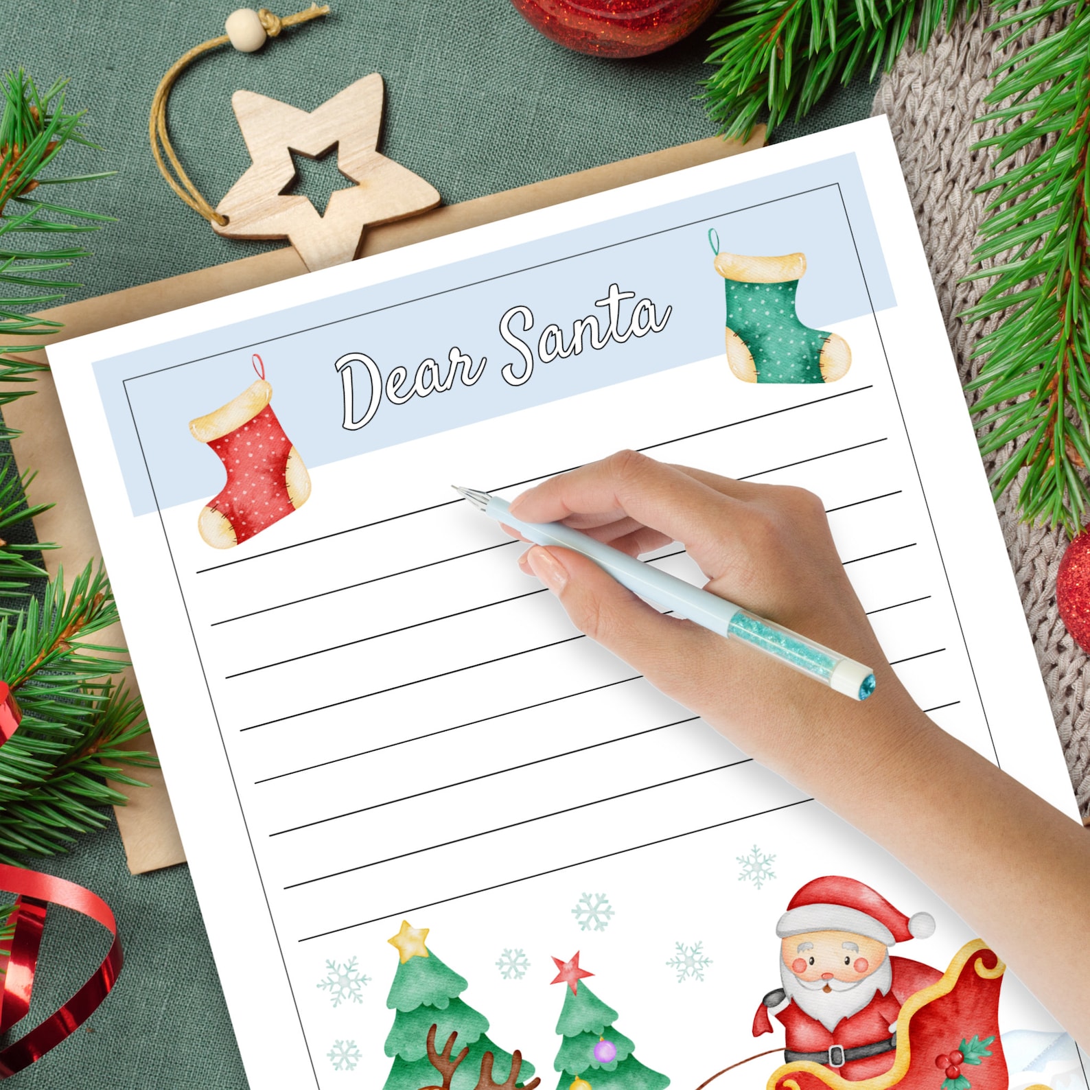 Letter to Santa Printable Easy to Print Letter to Santa Letter Instant ...