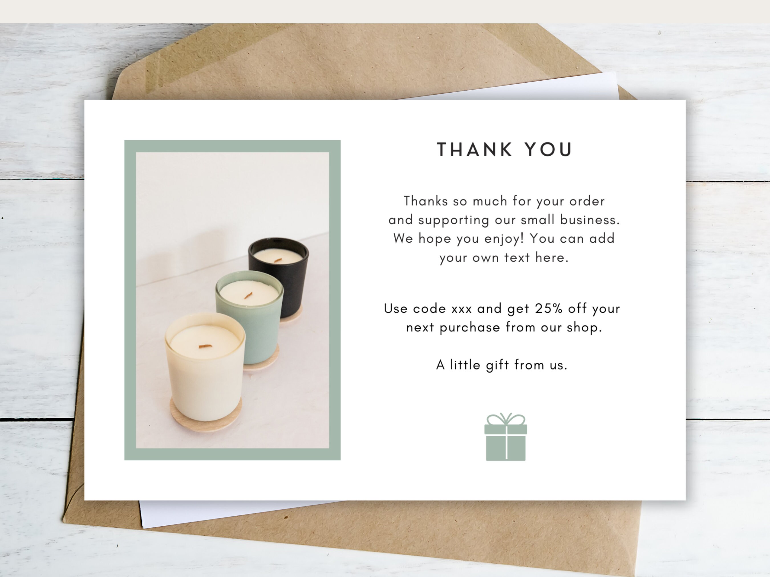 Editable Small Business Thank You Card Template Editable - Etsy