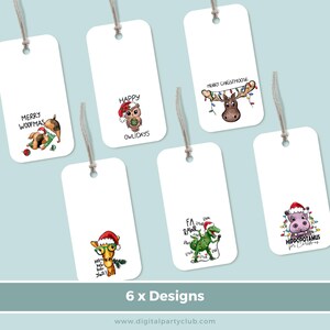 Set of 6 Funny Christmas Gift Tags, Printable Holiday Gift Tags ...