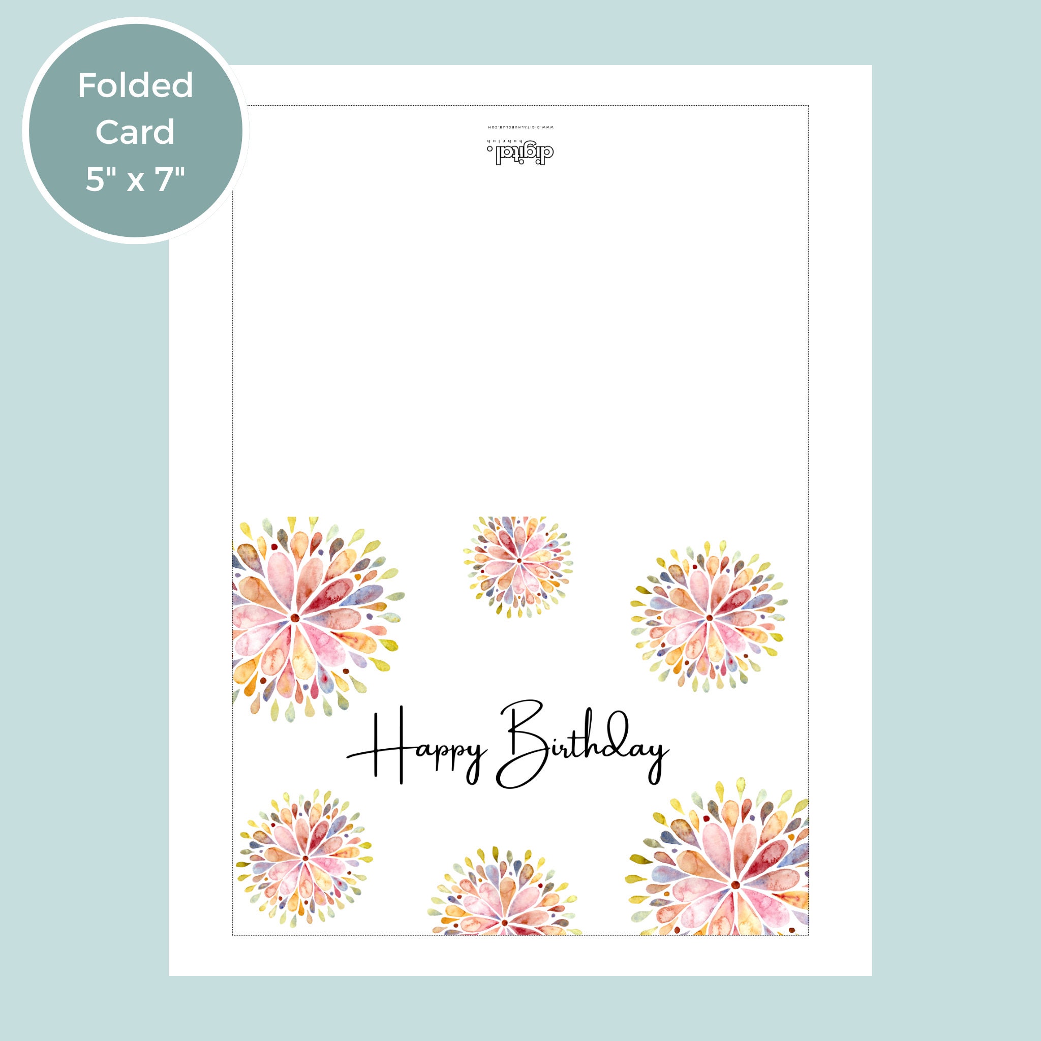 Printable Birthday Card With Flowers Floral Birthday Card - Etsy Australia