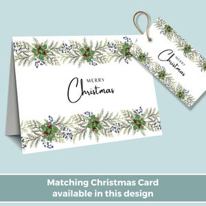 Printable Christmas Gift Tag Instant Download, Festive Christmas Favour ...