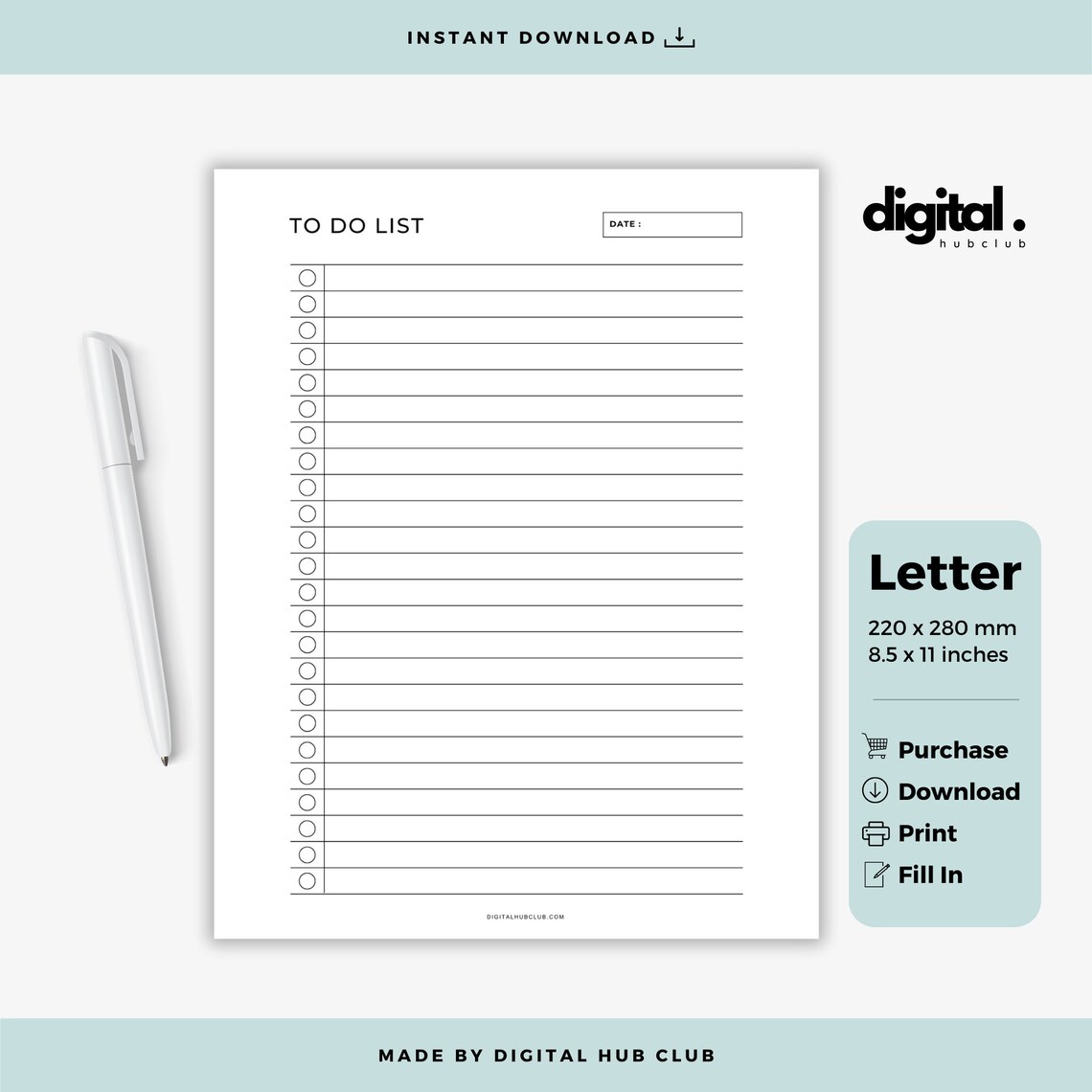 To Do List Printable, Productivity Planner Printable, Printable and ...