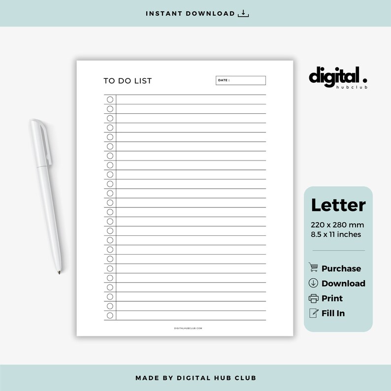 To Do List Printable, Productivity Planner Printable, Printable and ...