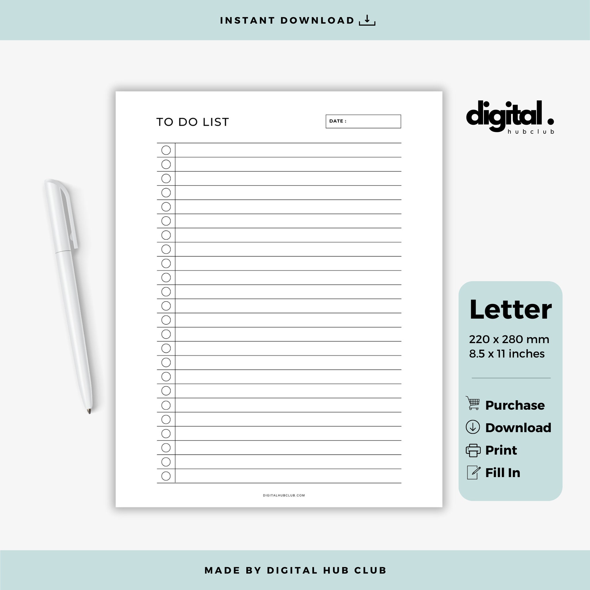 To Do List Printable, Productivity Planner Printable, Printable and ...