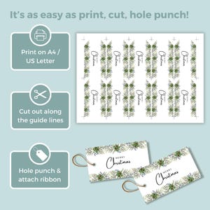 Printable Christmas Gift Tag Instant Download, Festive Christmas Favour ...