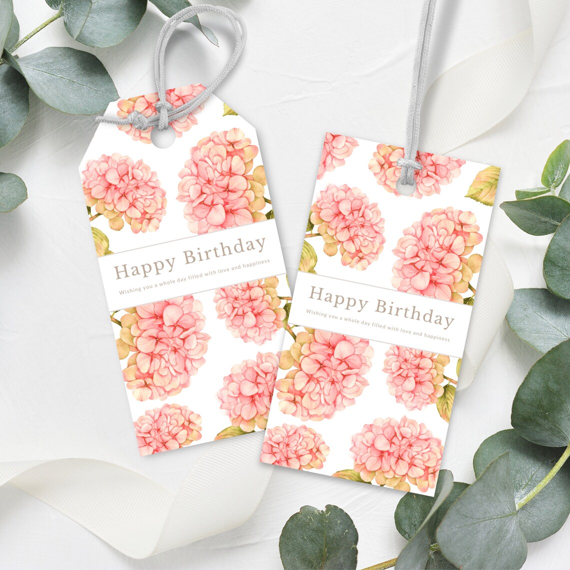 Printable Birthday Gift Tag With Floral Design, Blank Gift Tag Print at ...