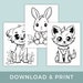 30 Colouring Pages for Kids Printable, Cute Pets Colouring Pages for ...