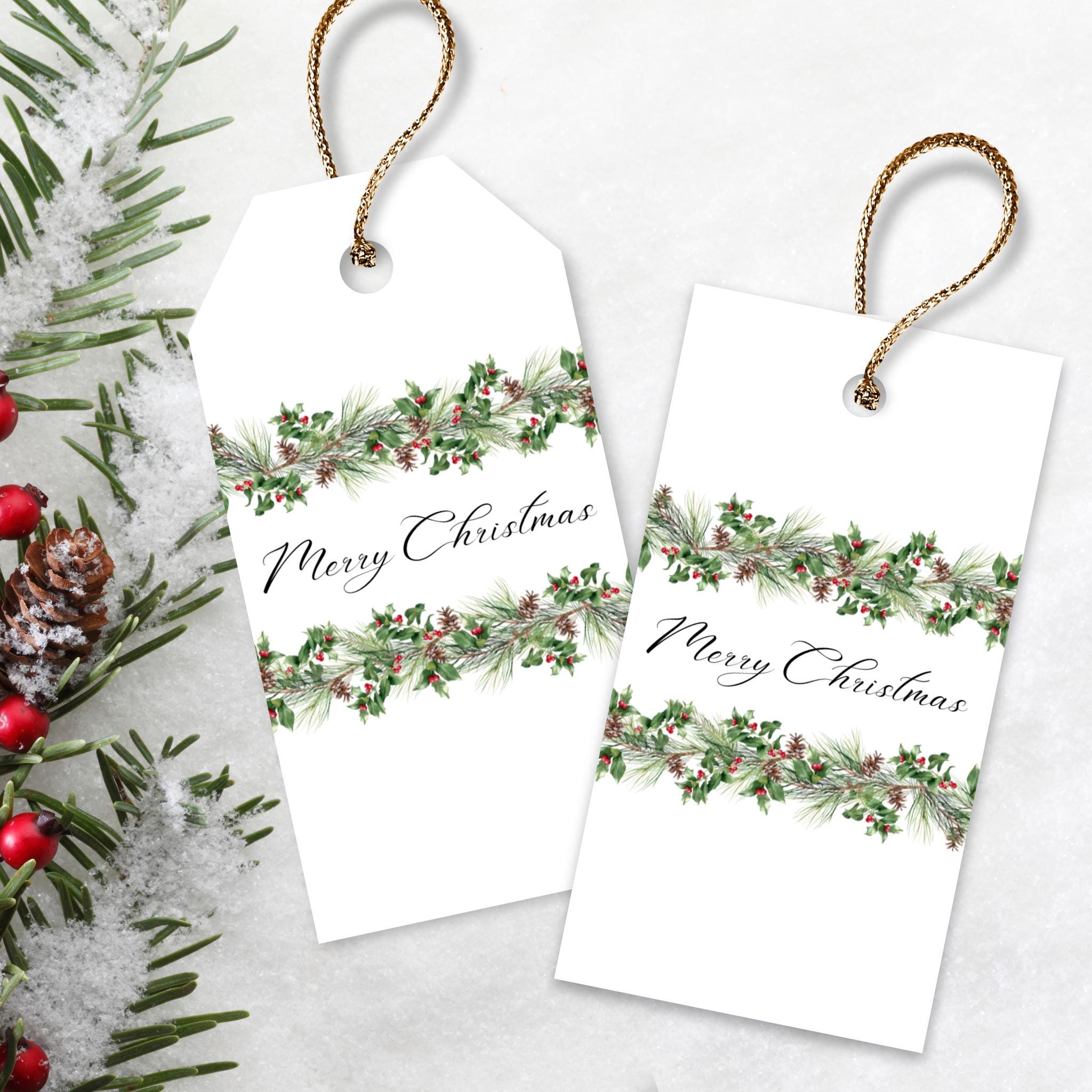 Printable Christmas Gift Tag Instant Download, Festive Christmas Favour ...