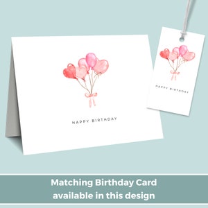 Printable Birthday Gift Tag Instant Download, Favour Tag Balloons ...