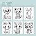 30 Colouring Pages for Kids Printable, Cute Pets Colouring Pages for ...