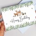 Printable Birthday Card With Woodland Animals, Woodland Scene Instant ...