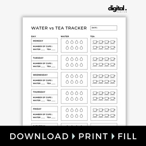 Water Hydration Tracker, Water Vs Tea, Daily Water Goal, Hydration ...