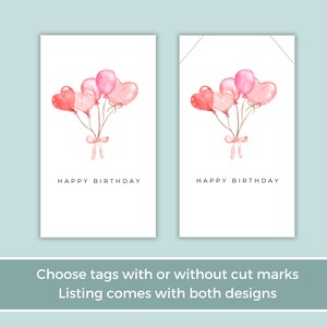 Printable Birthday Gift Tag Instant Download, Favour Tag Balloons ...