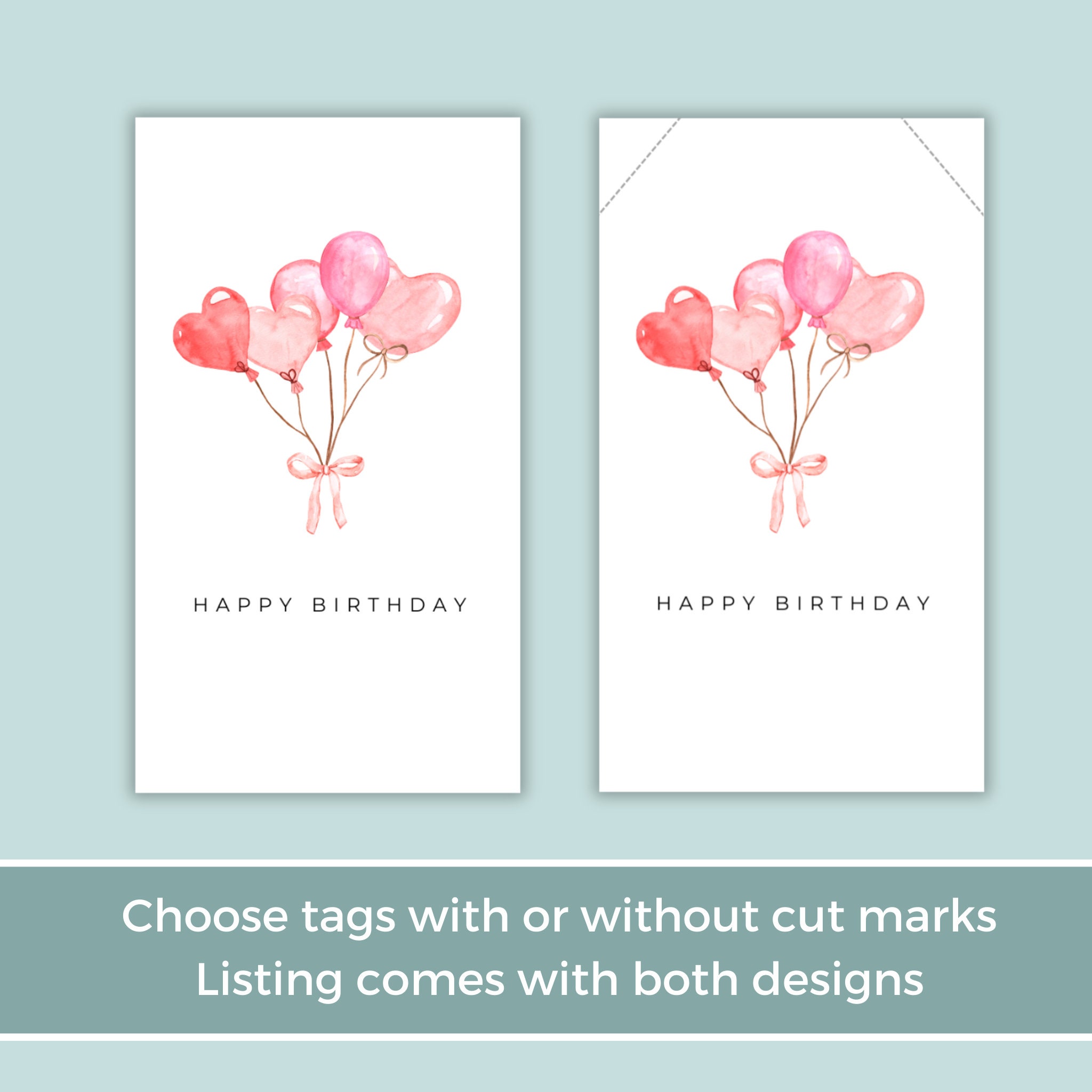 Printable Birthday Gift Tag Instant Download, Favour Tag Balloons ...