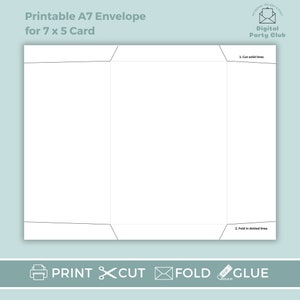 Printable A7 Envelope for 7x5 Card, DIY Envelopes for Printable Cards ...