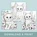 30 Colouring Pages for Kids Printable Cute Cats Colouring - Etsy