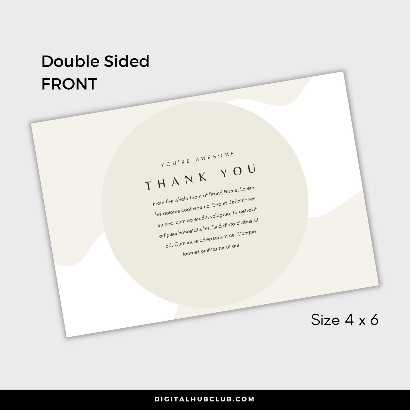 Small Business Thank You Card Template, Editable Business Thank You ...