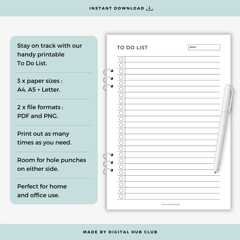 To Do List Printable, Productivity Planner Printable, Printable and ...