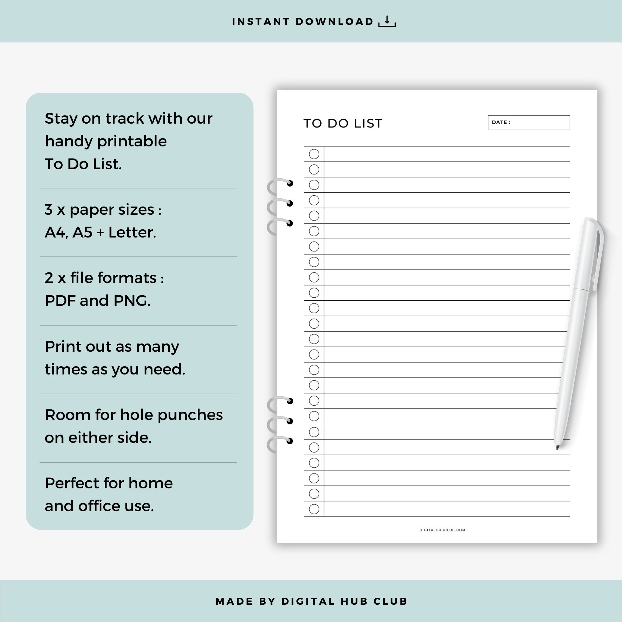 To Do List Printable, Productivity Planner Printable, Printable and ...