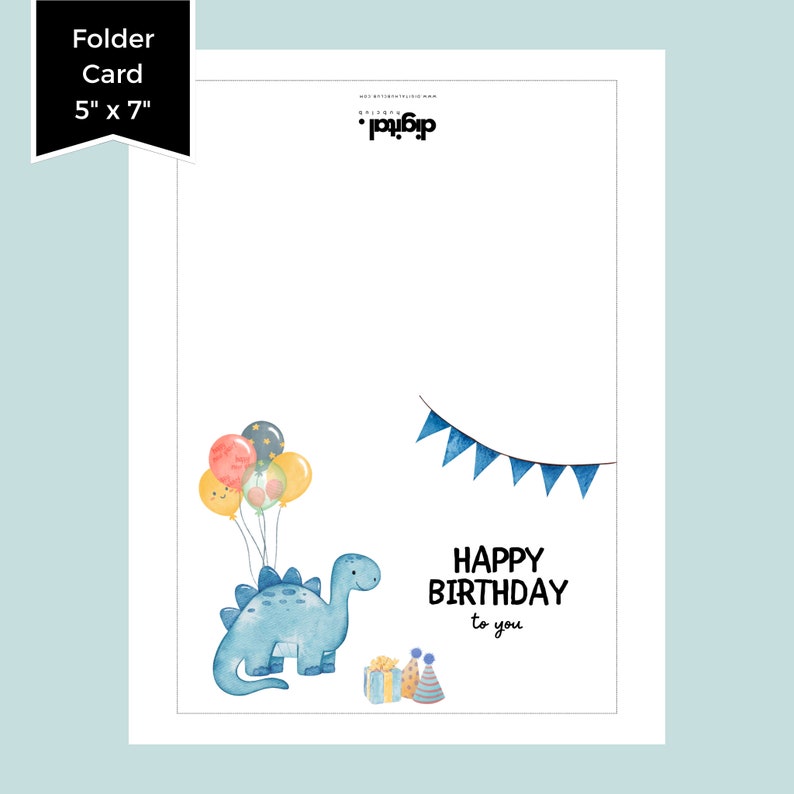 Printable Dinosaur Birthday Card Birthday Greeting Card Kids - Etsy