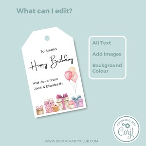 Personalised Happy Birthday Present Gift Tag, Birthday Favour Tag ...