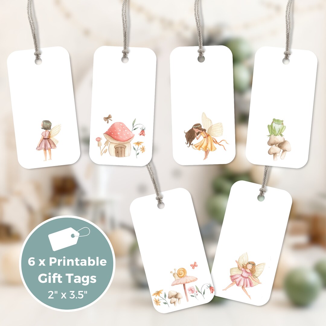 Fairy Gift Tags, Printable Children's Gift Tags, 6 Party Gift Tags ...