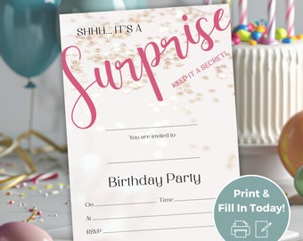 Fill in Birthday Party Invitation, Blank Birthday Party Invitation ...