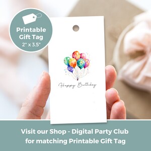 Printable Birthday Card Watercolor Balloons, DIY Greetings Card Print ...