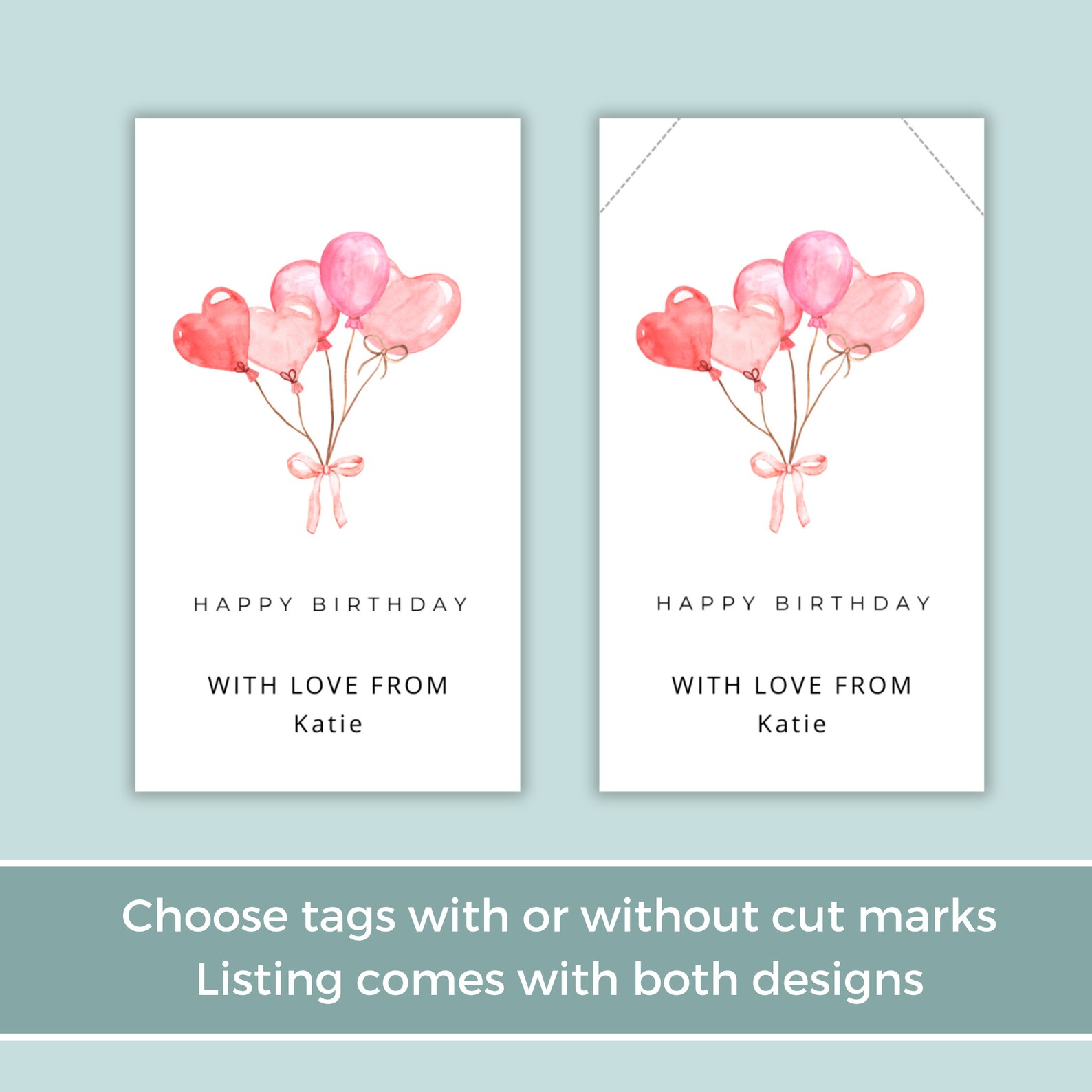 Birthday Gift Tags With Balloons, Happy Birthday Editable Gift Tag ...