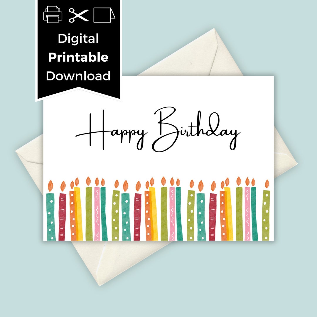 Printable Birthday Card Instant Download Digital Greeting - Etsy Canada