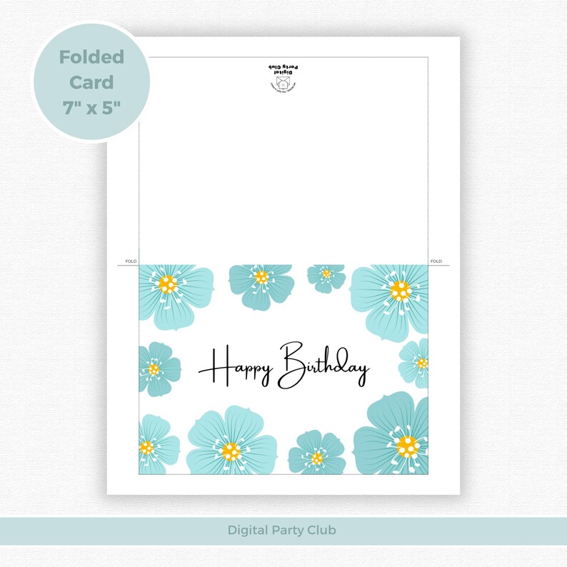 Printable Birthday Card With Flowers, Floral Birthday Printable ...
