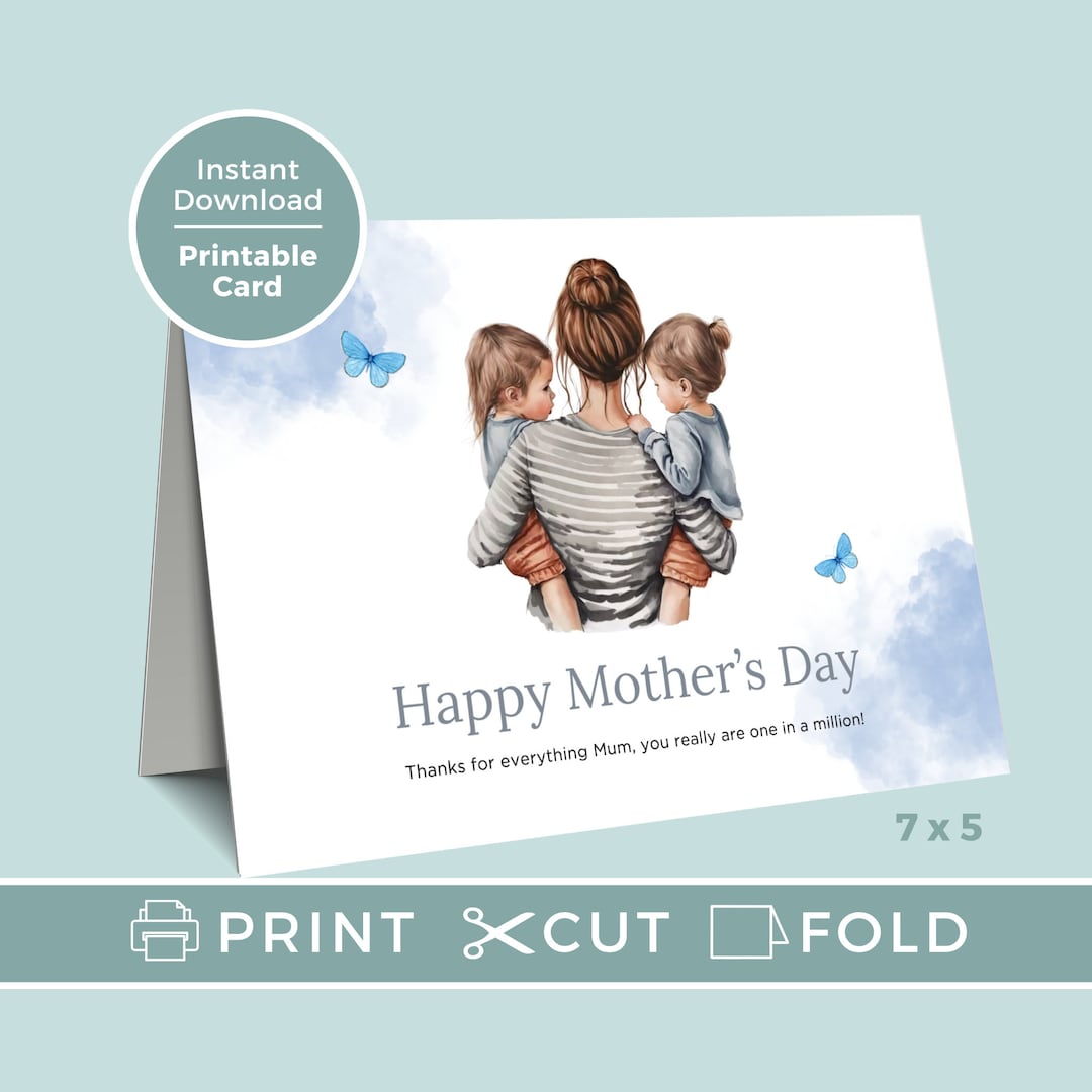 Printable Mothers Day Card With Kids, Mothers Love Card, Printable ...