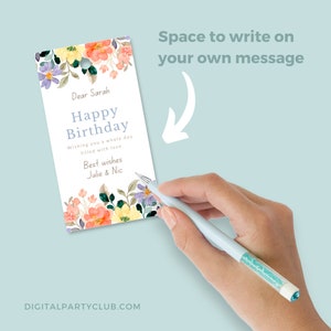 Printable Birthday Gift Tag With Floral Design, Print at Home, Instant ...