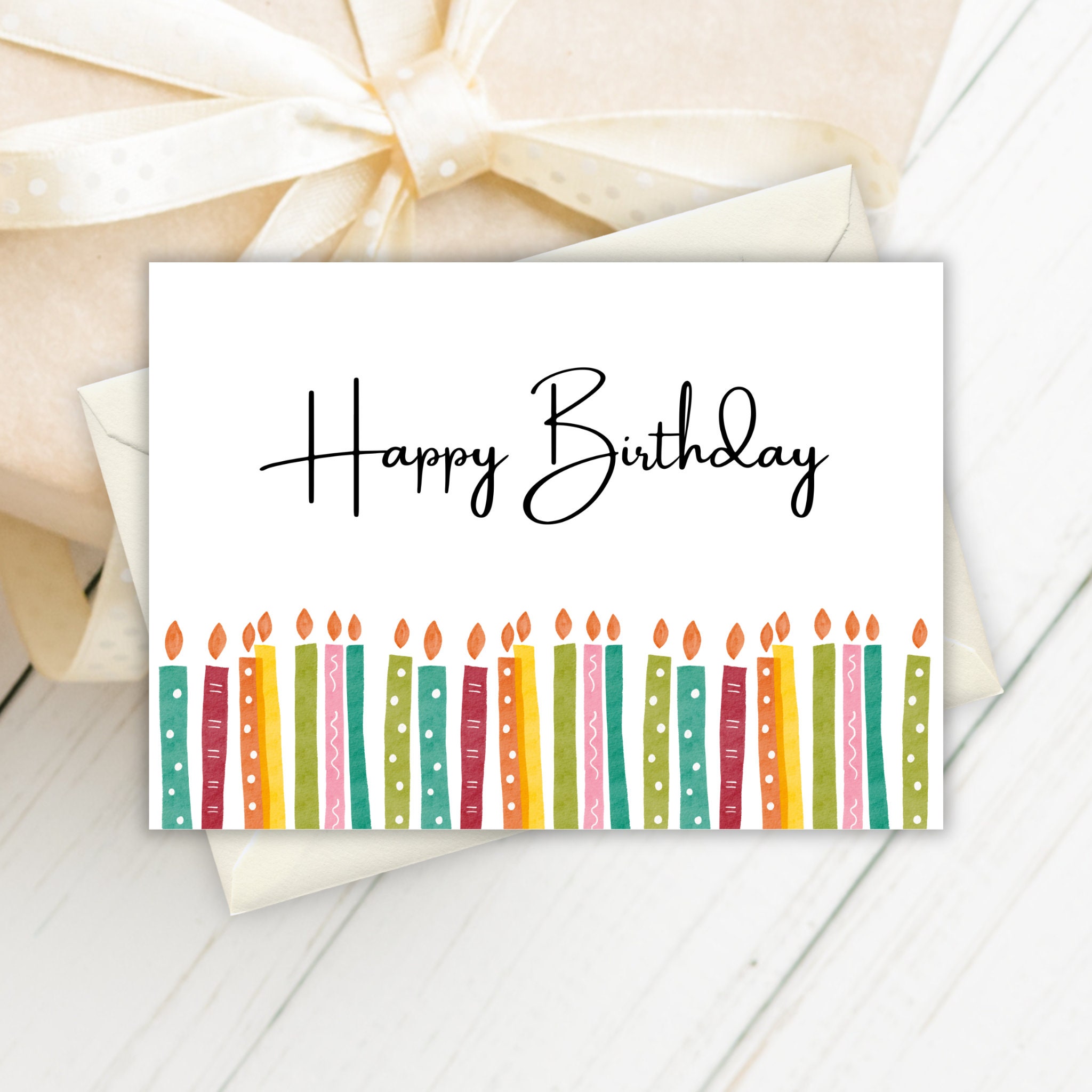 Printable Birthday Card and Insert, Instant Download, Digital Greeting ...
