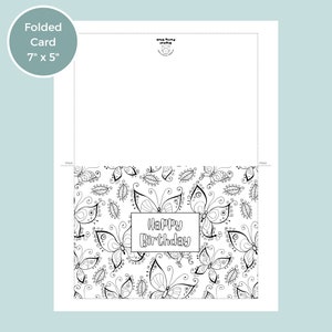 Happy Birthday Colouring Card - Butterfly | Printable Colouring ...