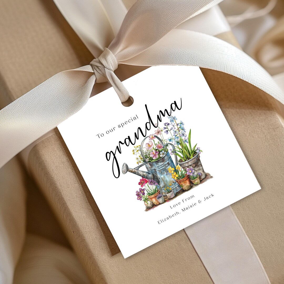 Editable Grandma Birthday Gift Tag, Printable Gift Tag From ...