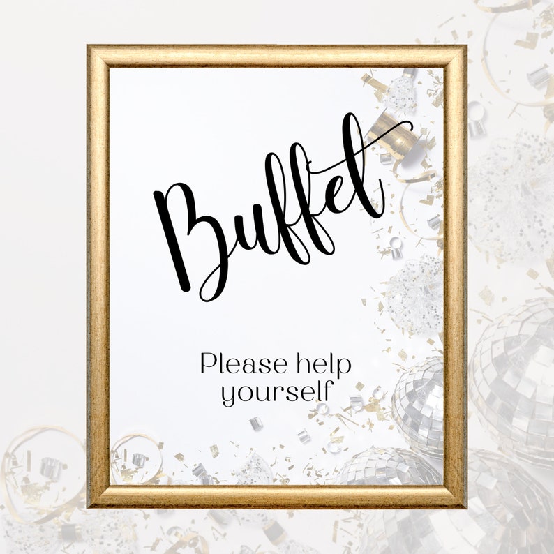 Printable Surprise Birthday Buffet Sign, Birthday Printable Party Sign ...