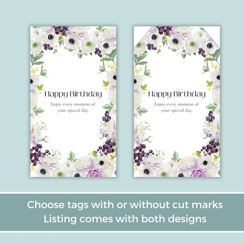 Printable Birthday Gift Tag, Happy Birthday Floral Gift Tag, Print at ...