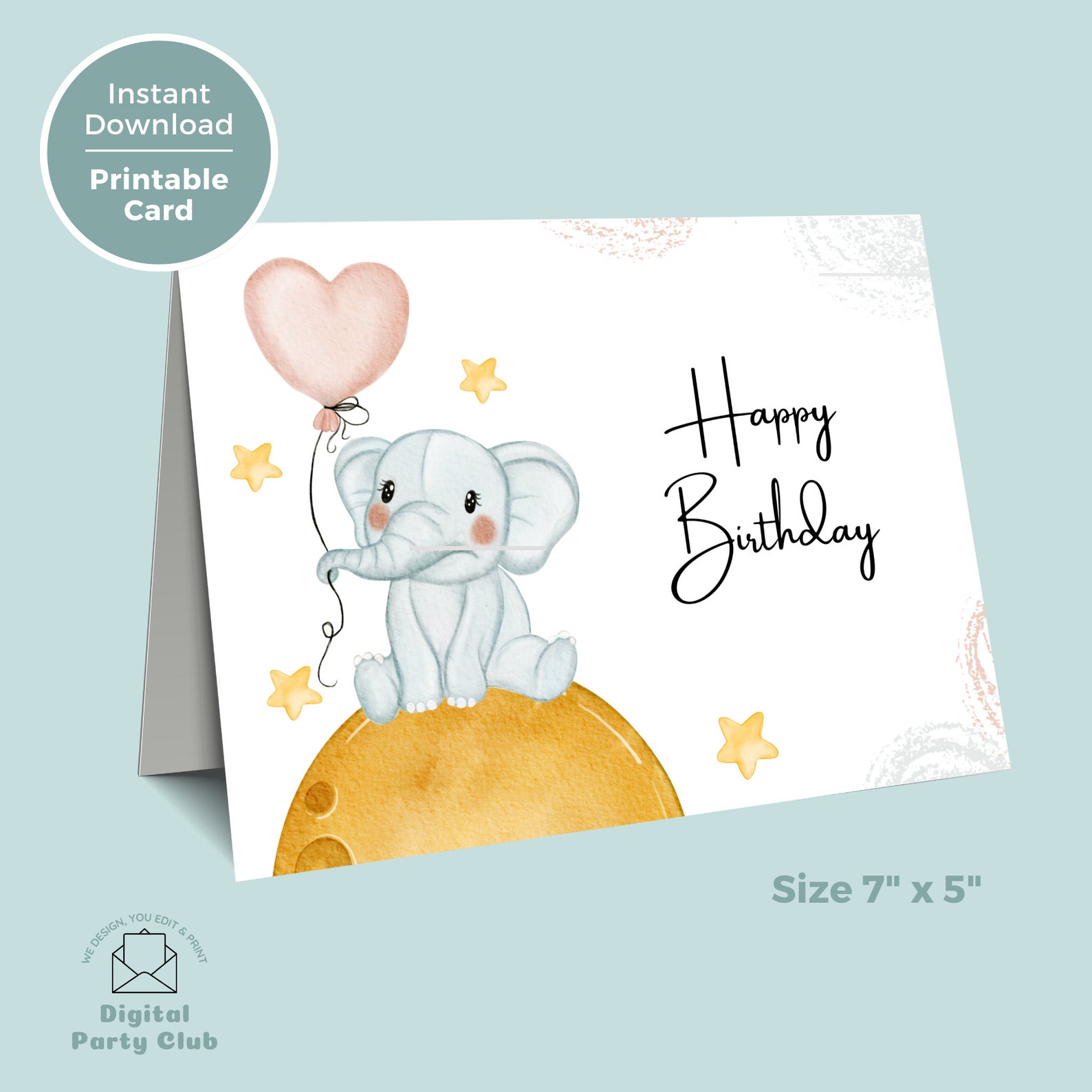 Kids Birthday Card Pack, Birthday Card Bundle, Set of 4 Printable ...
