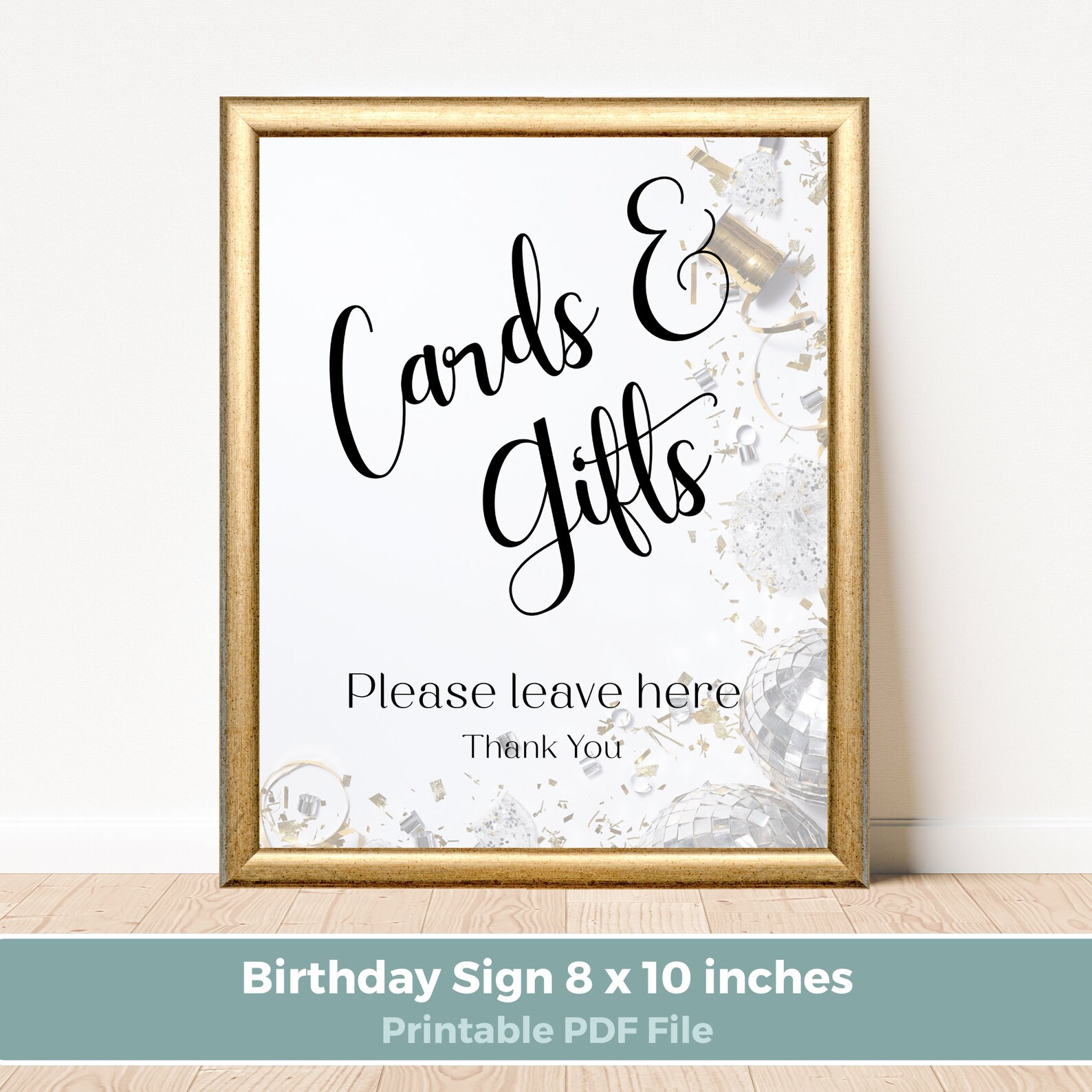 Printable Cards and Gifts Sign Surprise Adult Birthday Party, Printable ...