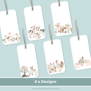 Watercolour Farm Animal Gift Tags, Printable Children's Gift Tags, 6 ...