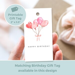 Happy Birthday Card Printable, Balloon Birthday Card Digital Download ...