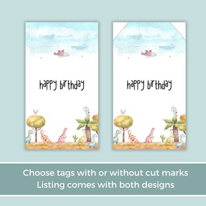 Printable Birthday Gift Tag Dinosaur Watercolour, Dino Party Favour Tag ...
