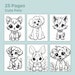 25 Colouring Pages for Kids Printable, Cute Pets Colouring Pages for ...