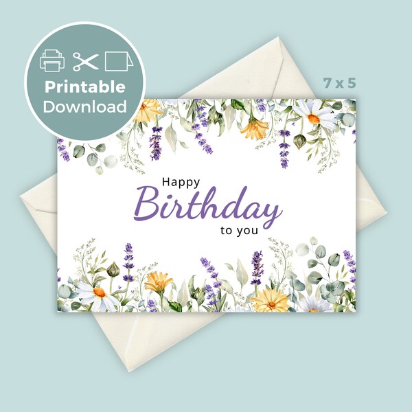 Birthday Card Purple - Etsy