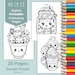 25 Colouring Pages for Kids Printable, Cute Sweet Treats Colouring ...