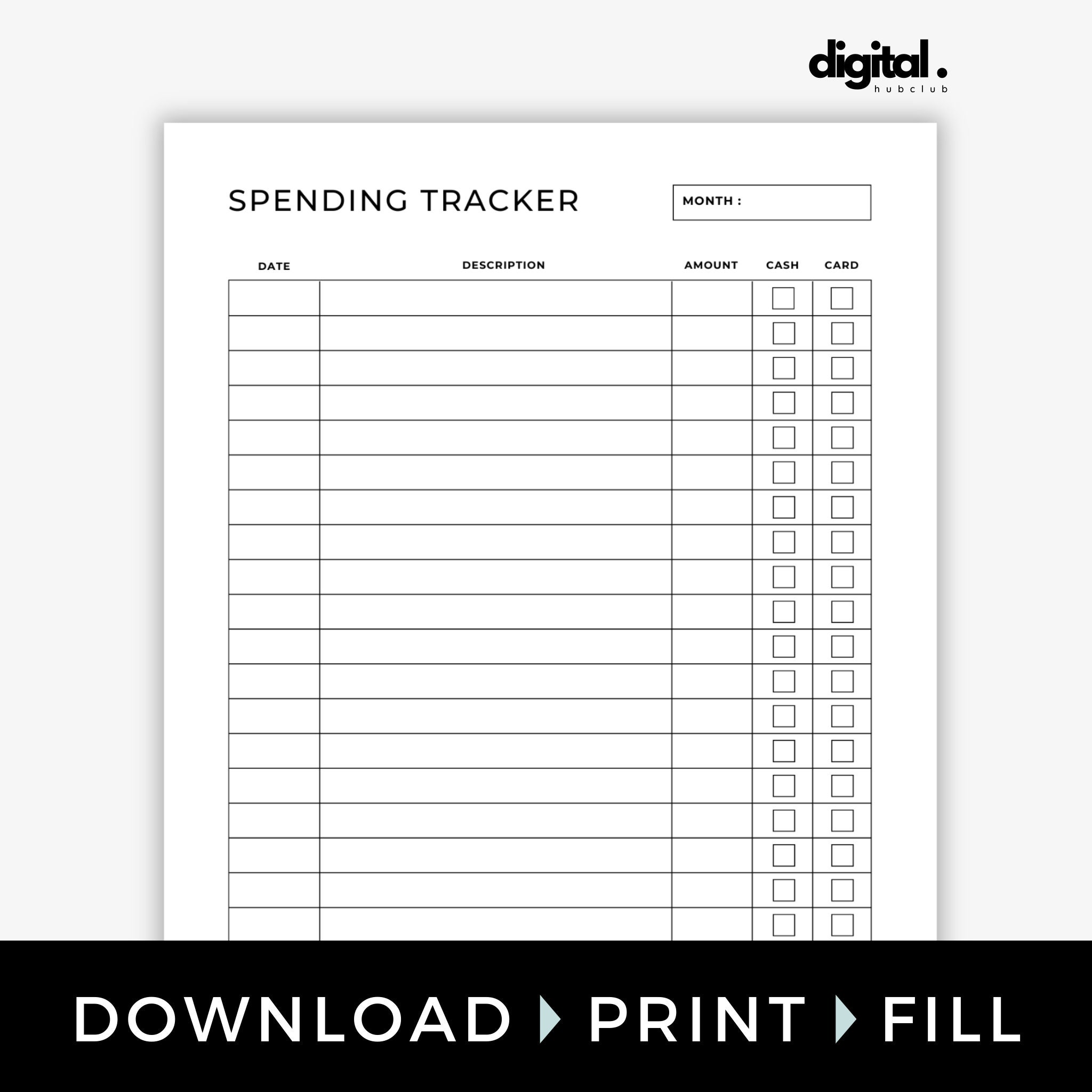 Spending Tracker Printable, Financial Planner, Budget Tracker, Money ...
