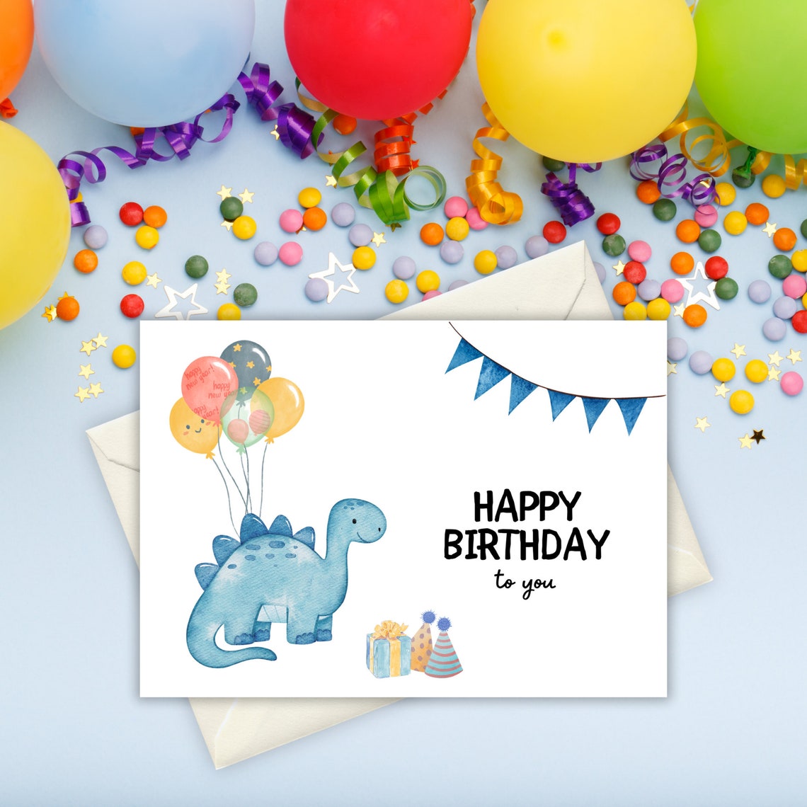 Printable Dinosaur Birthday Card, Birthday Greeting Card, Kids Dino ...