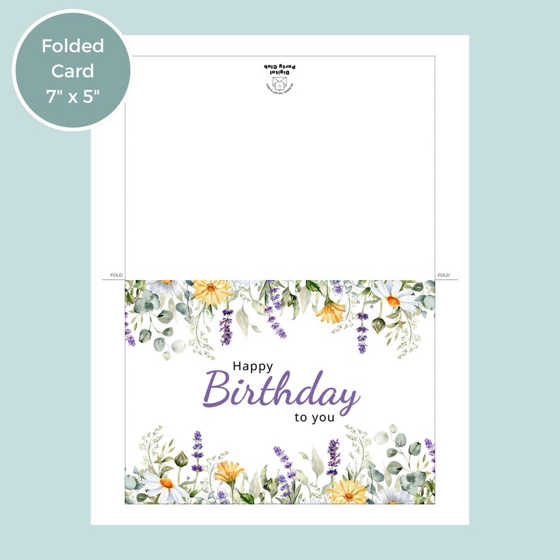 Printable Floral Birthday Card Elegant Flower Greeting Card Perfect for ...
